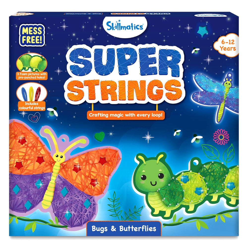 Skillmatics Super Strings: Bugs & Butterflies | Mess-Free String Art ...