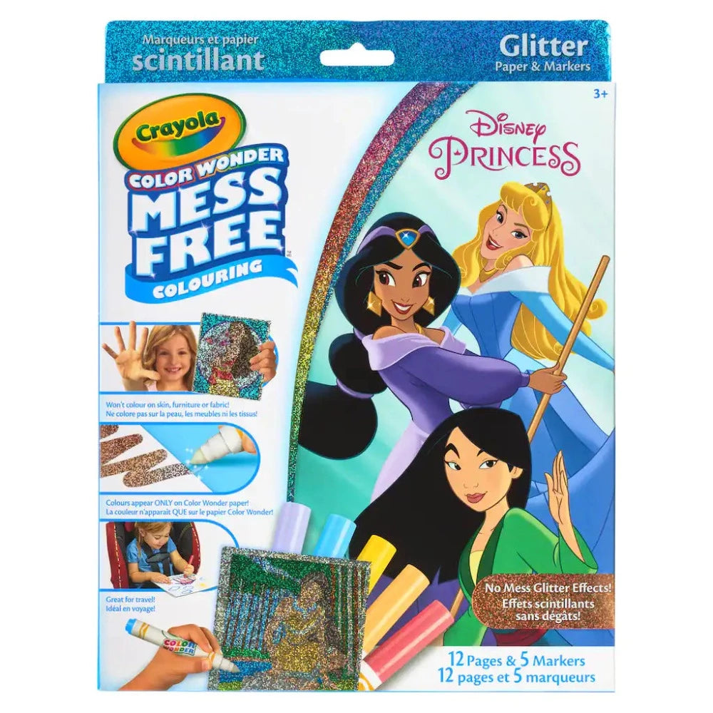 Crayola Disney Princess Color Wonder Mess-Free Glitter Paper & Markers ...
