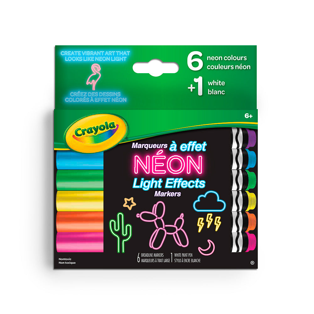 Crayola Neon Light Effect Markers 6pk — Toycra