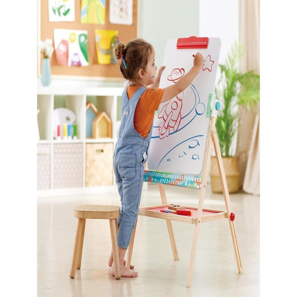Hape Standing Flip Flat 2 Sided Folding Easel — Toycra
