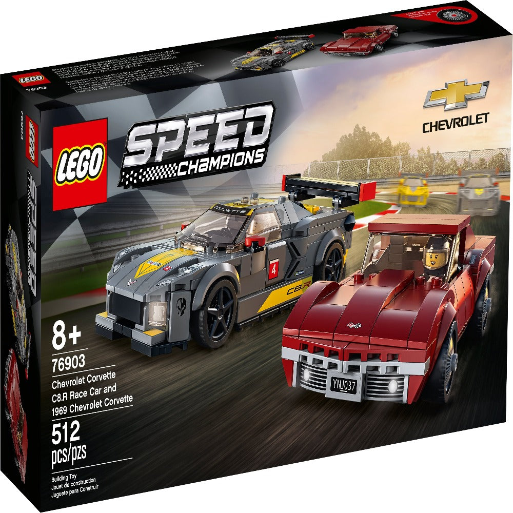 LEGO 76903 Speed Champions Chevrolet Corvette C8.R Race Car and 1968 ...