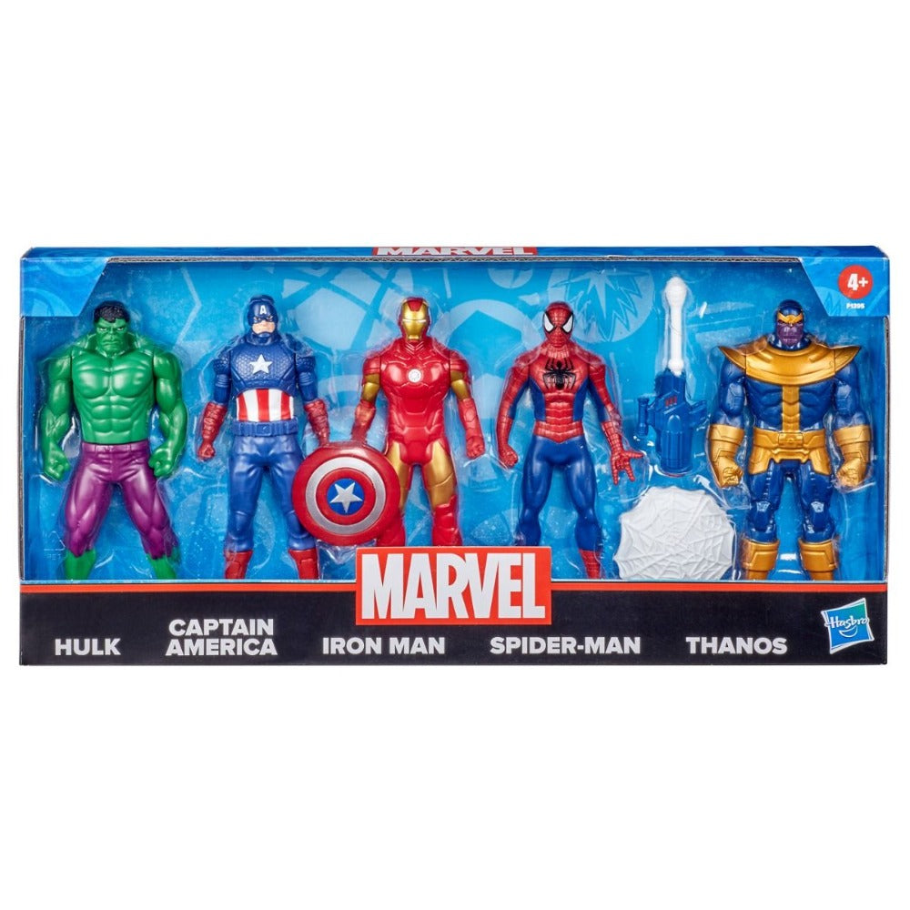 Marvel Action Figure 5-Pack, 6-inch Figures, Iron Man, Spider-Man, Cap ...