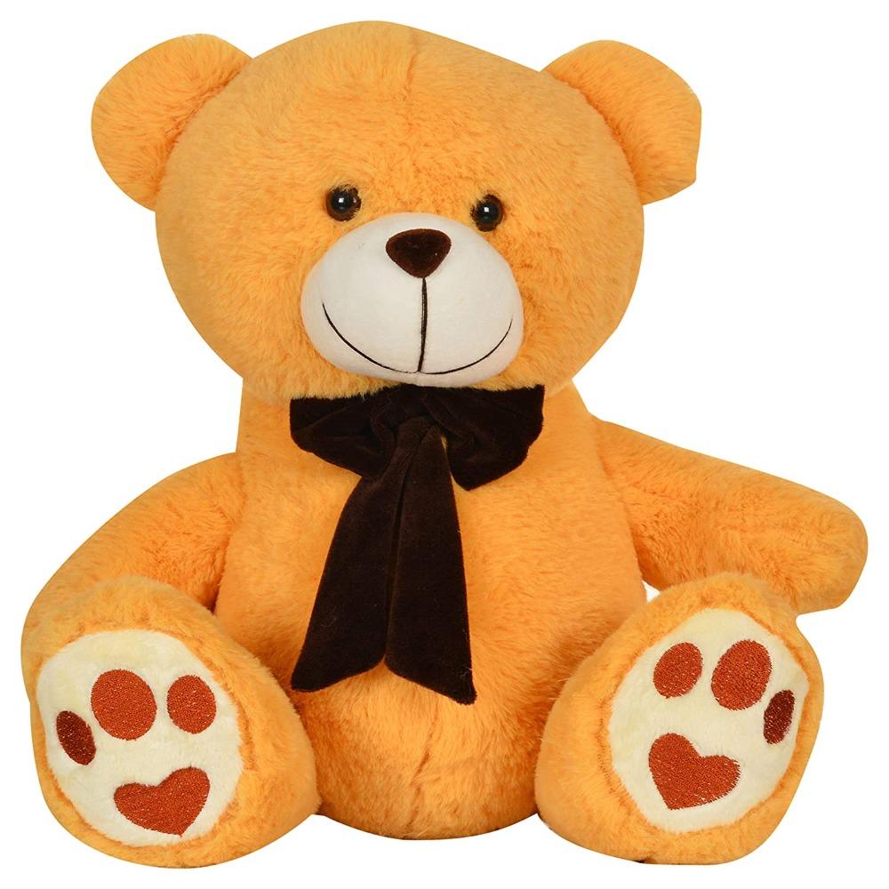 Mirada 33cm Sitting Teddy Bear with Tie Soft Toy - Brown — Toycra