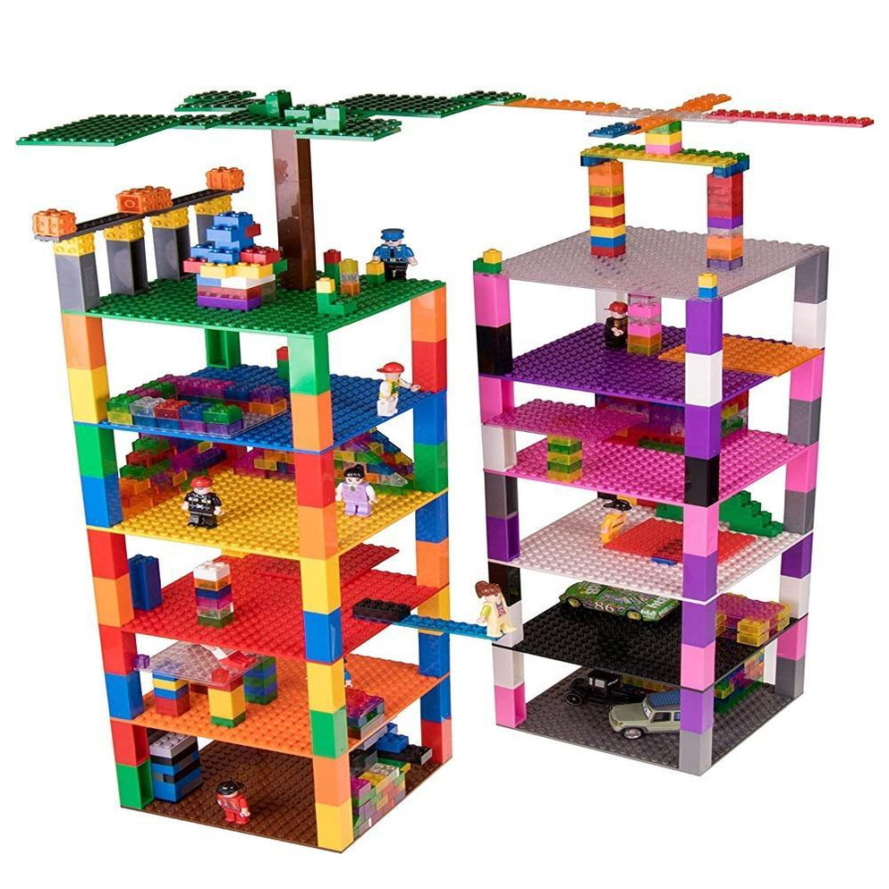 Strictly Briks Brik Tower - 6" x 6" 12 Pack - 12 Rainbow Colors — Toycra