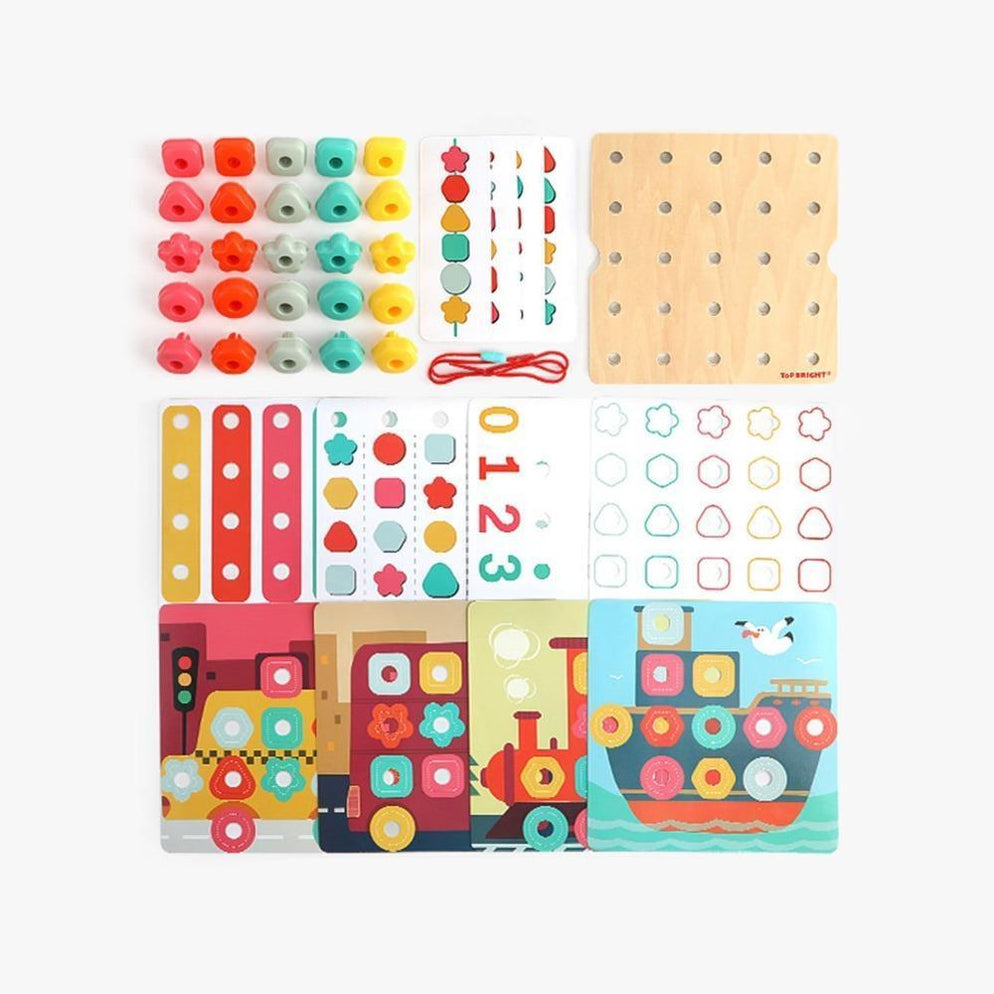 Top Bright Rainbow Stacking Sequencing Box — Toycra