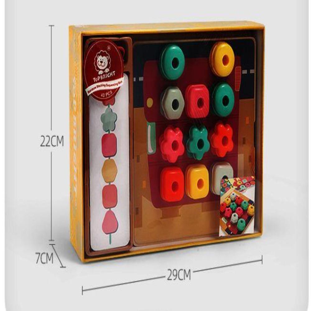 Top Bright Rainbow Stacking Sequencing Box — Toycra